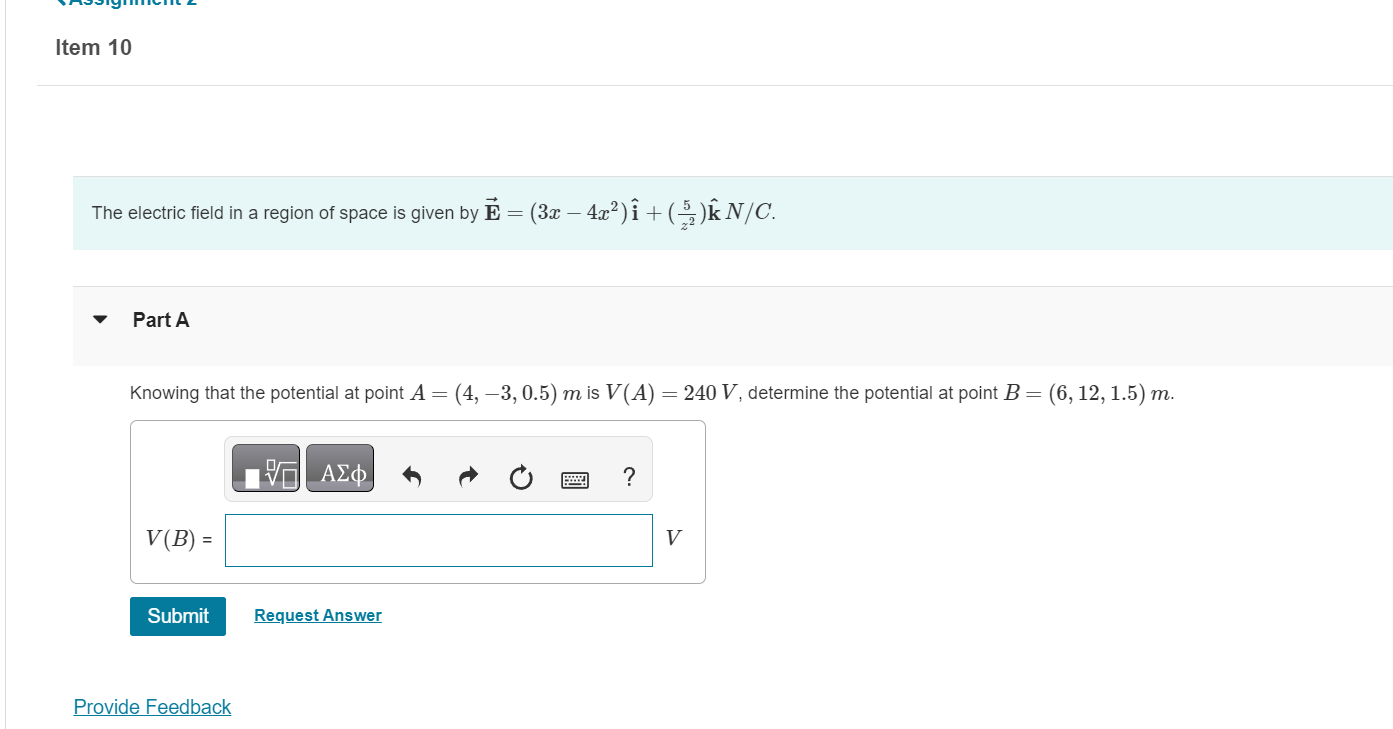 Solved Item 10The electric field in a region of space is | Chegg.com