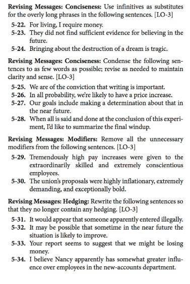 Solved Revising Messages: Conciseness: Use infinitives as | Chegg.com