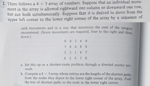 2. There follows a 4 x 5 array of numbers. Suppose | Chegg.com