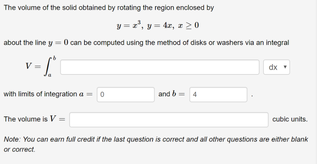 Solved The volume of the solid obtained by rotating the | Chegg.com