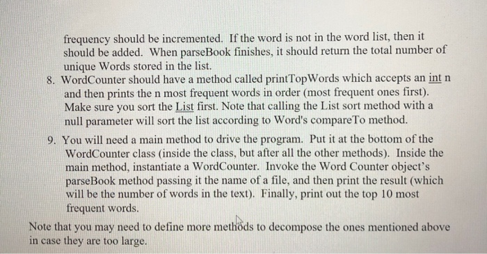 Solved Project 1: (package ql) Word Counter Project | Chegg.com