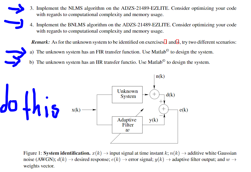 Solved 17 3. Implement the NLMS algorithm on the | Chegg.com