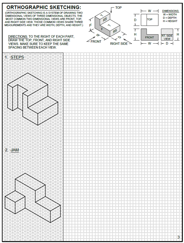 Solved ORTHOGRAPHIC SKETCHING: (ORTHOGRAPHIC SKETCHING IS A | Chegg.com