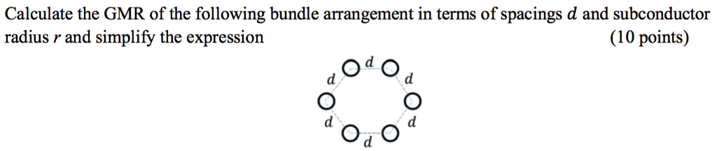 Solved Calculate the GMR of the following bundle arrangement | Chegg.com