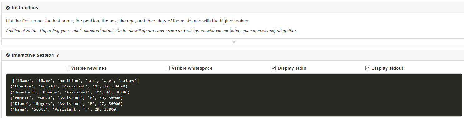 Solved SQL DATA MANIPULATION: ['fName', 'lName', 'position', | Chegg.com