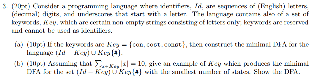 Solved (20pt) ﻿Consider a programming language where | Chegg.com