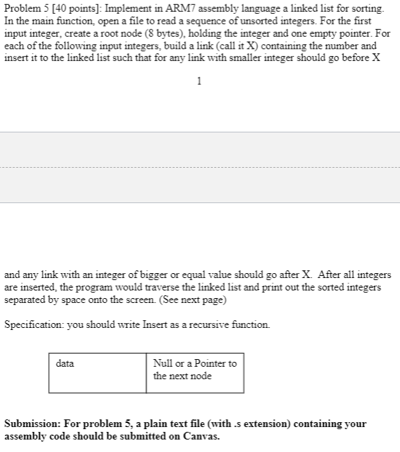 Solved Problem 5 [40 points]: Implement in ARM7 assembly | Chegg.com