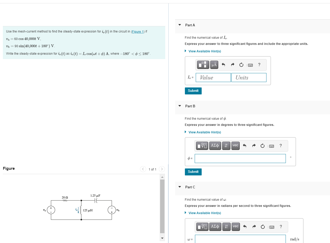 Solved Use the mesh-current method to find the steady-state | Chegg.com