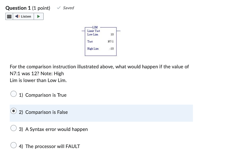 Solved For the comparison instruction illustrated above, | Chegg.com