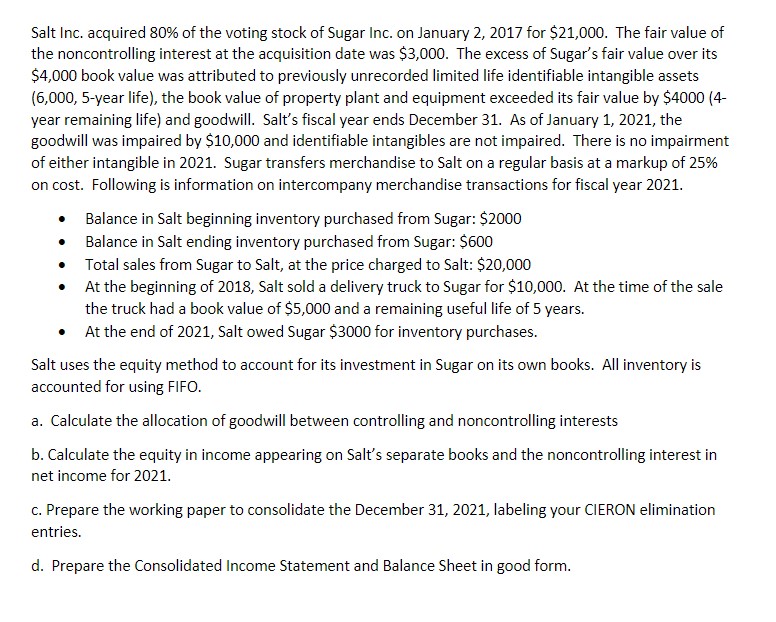 Solved Calculation of goodwill:Allocation of goodwill | Chegg.com