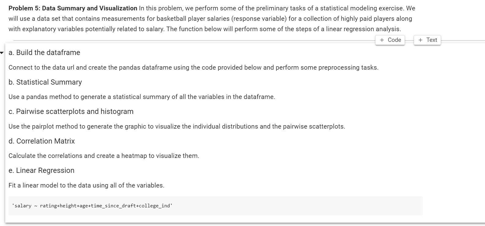 Solved Problem 5: Data Summary and Visualization In this | Chegg.com