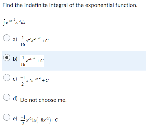 Solved Find the indefinite integral of the exponential | Chegg.com