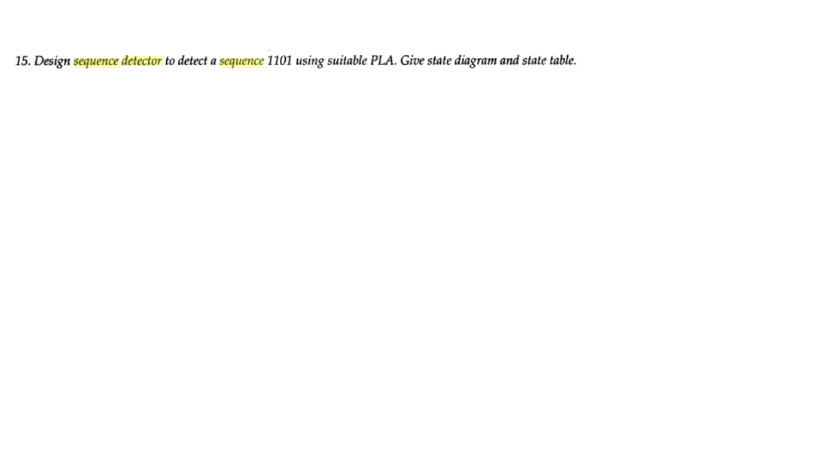 Solved 15 Design Sequence Detector To Detect A Sequence