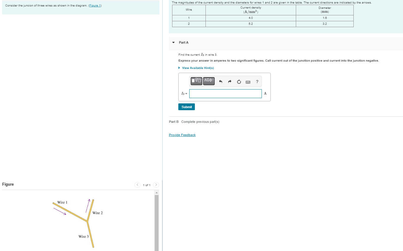 Solved Consider the juncion of three wires as shown in the | Chegg.com