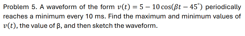 Solved Problem 5. ﻿A waveform of ﻿the form | Chegg.com