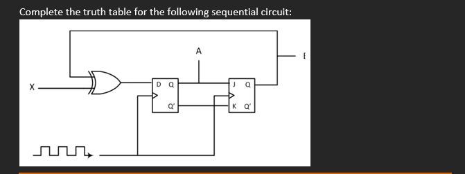 Complete the truth table for the following sequential | Chegg.com