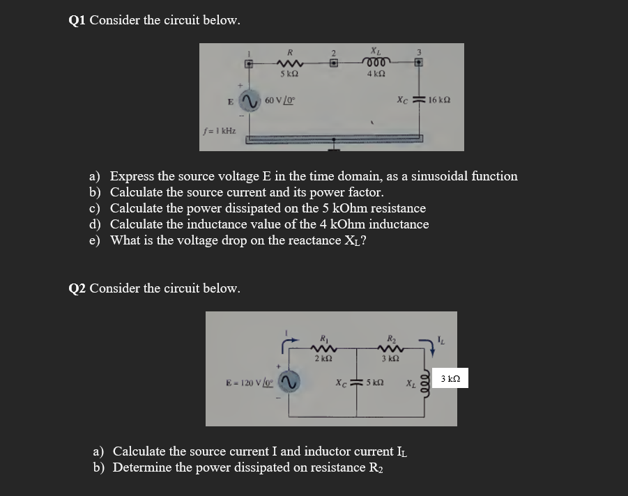 Solved Q1 ﻿Consider the circuit below. a) ﻿Express the | Chegg.com