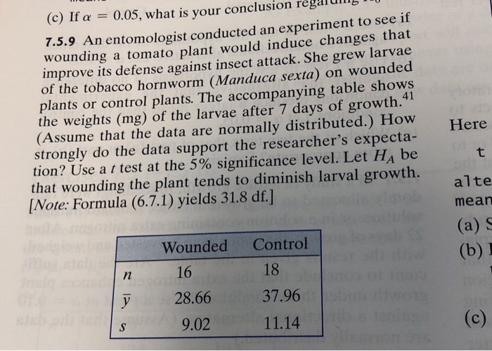 Solved (c) If α 0.05, what is your conclusion regal ding 9 | Chegg.com