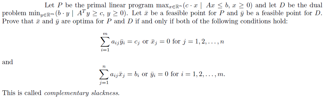 Solved Let P be the primal linear program | Chegg.com