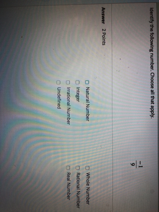 Solved Identify the following number. Choose all that apply. | Chegg.com