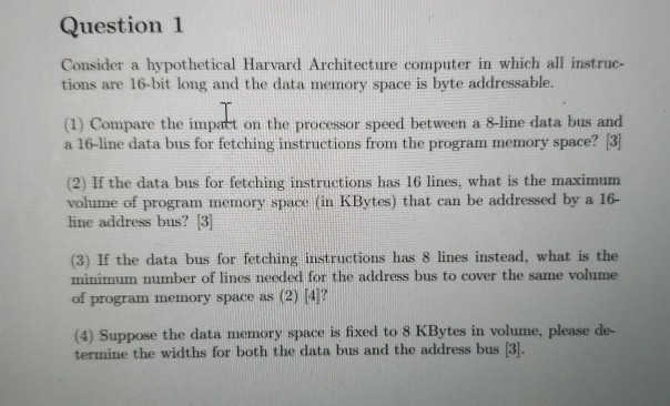 Question 1 Consider a hypothetical Harvard | Chegg.com