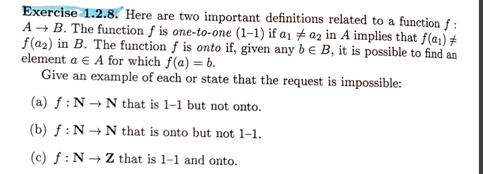 Solved Exercise 1.2.8. ﻿Here are two important definitions | Chegg.com