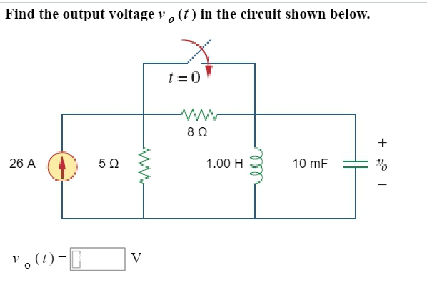 Solved Find the output voltage vo (t) in the circuit shown | Chegg.com