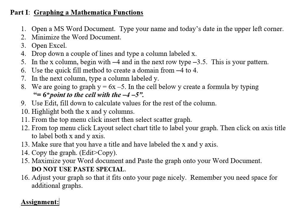 Solved Use Excel To Do All 