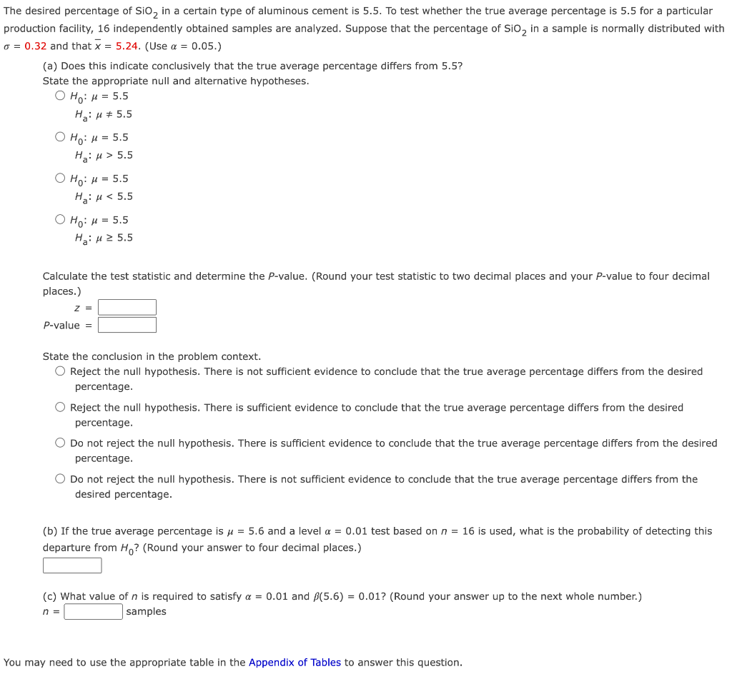 Solved The desired percentage of SiO2 in a certain type of | Chegg.com