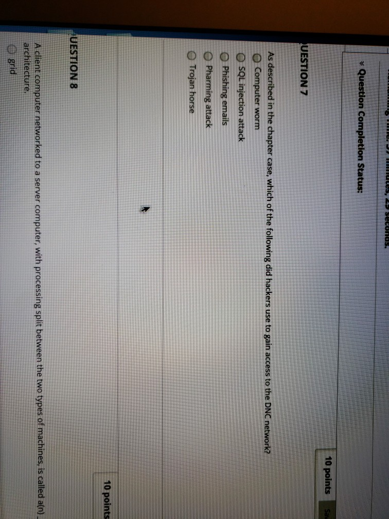 Solved y Question Completion Status: 10 points UESTION 1 | Chegg.com