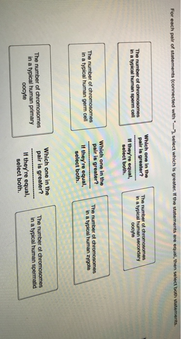 Solved For each pair of statements (connected with .- , | Chegg.com