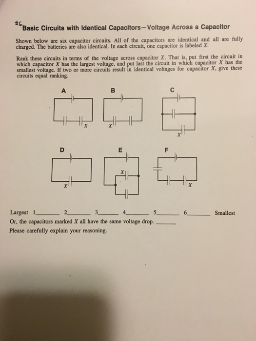 Solved Shown below are six capacitor circuits. All of the | Chegg.com