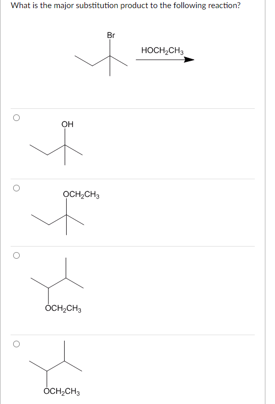 Solved What is the major substitution product to the | Chegg.com