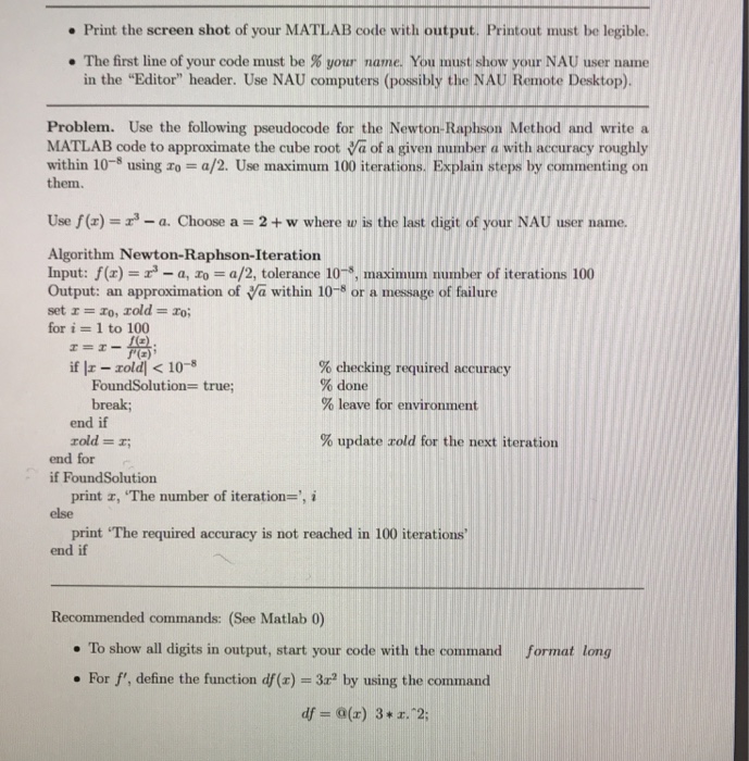 Solved Print the screen shot of your MATLAB code with | Chegg.com