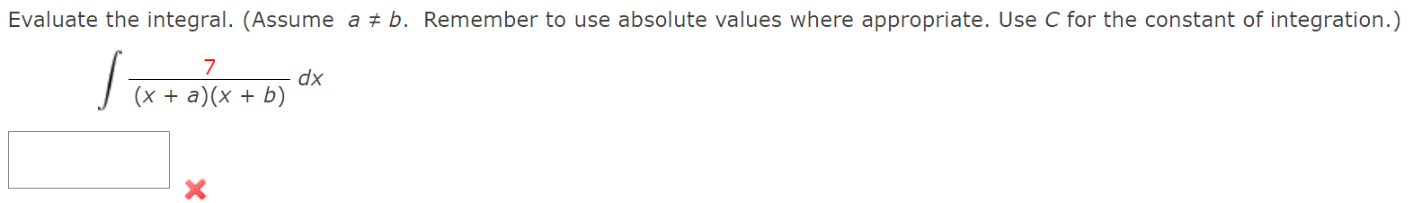 Solved Evaluate the integral. (Assume a =b. Remember to use | Chegg.com