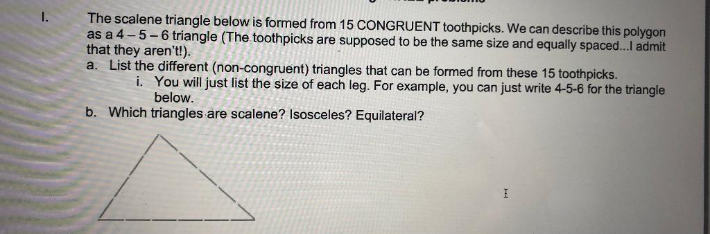Solved The scalene triangle below is formed from 15 | Chegg.com