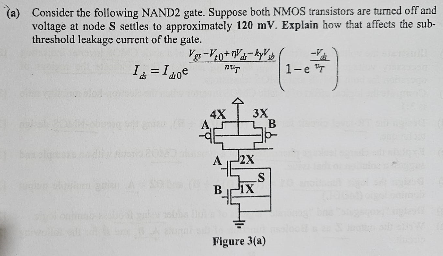 Solved (a) ﻿Consider the following NAND2 ﻿gate. Suppose both | Chegg.com