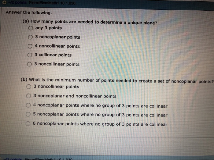 Solved FlerroElemMath1 10.1.036 Answer the following. (a) | Chegg.com