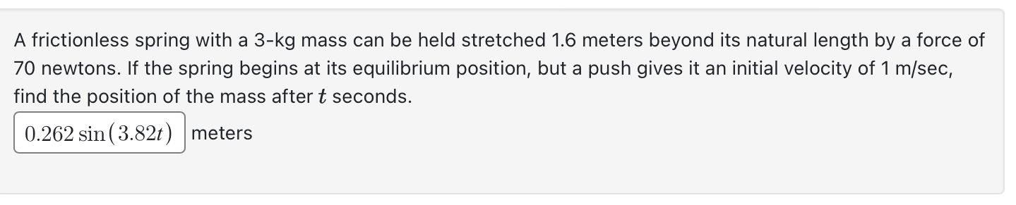 A frictionless spring with a \( 3-\mathrm{kg} \) | Chegg.com