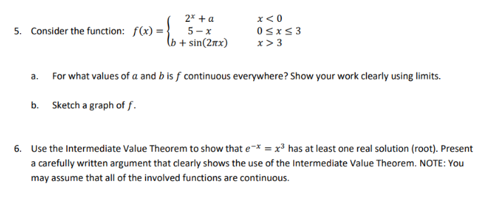 Solved 5. Consider the function: | Chegg.com