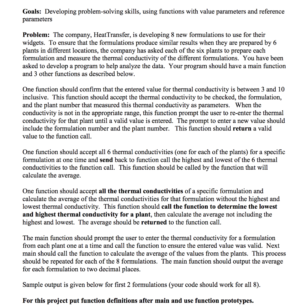 Solved Goals: Developing problem-solving skills, using | Chegg.com