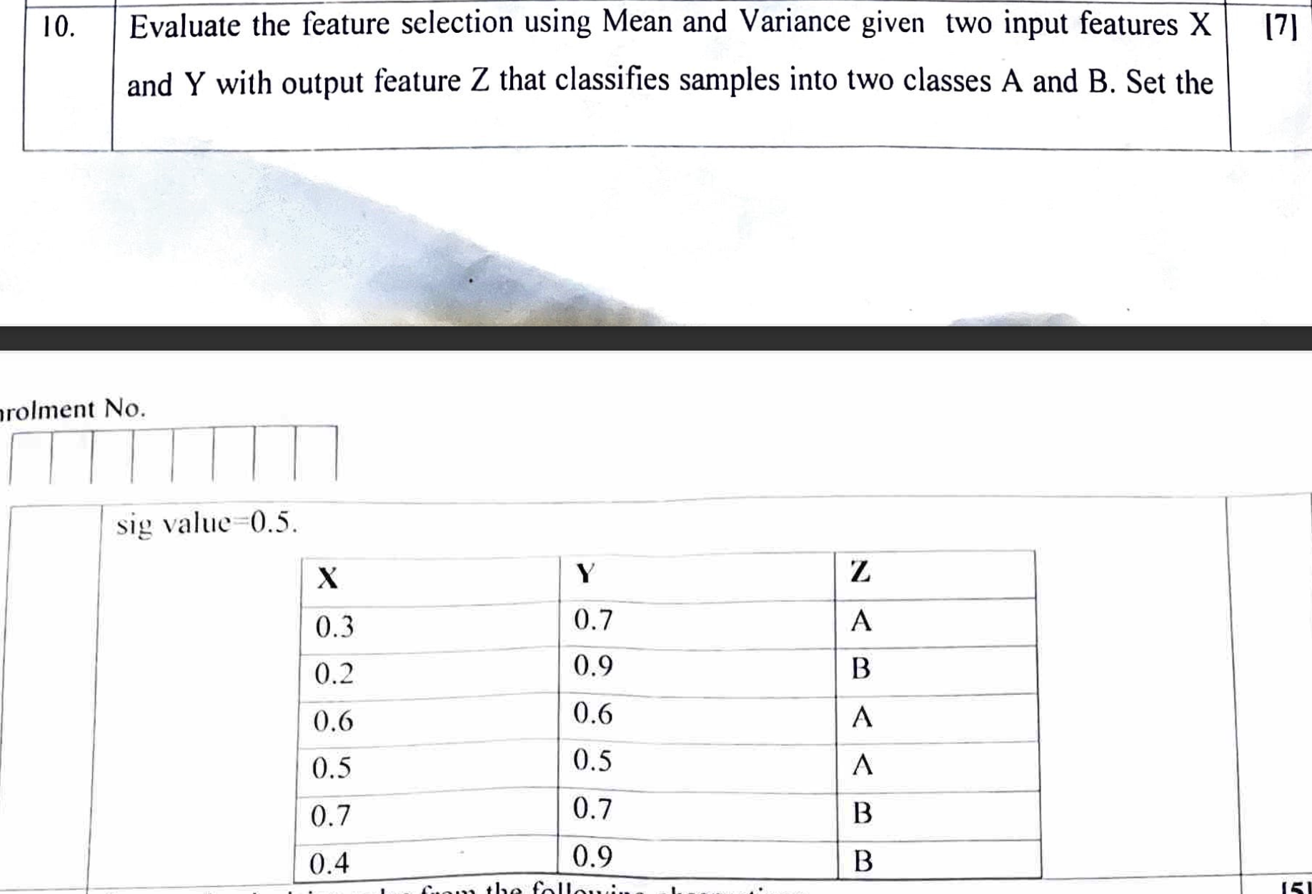 Solved 10 Evaluate The Feature Selection Using Mean And