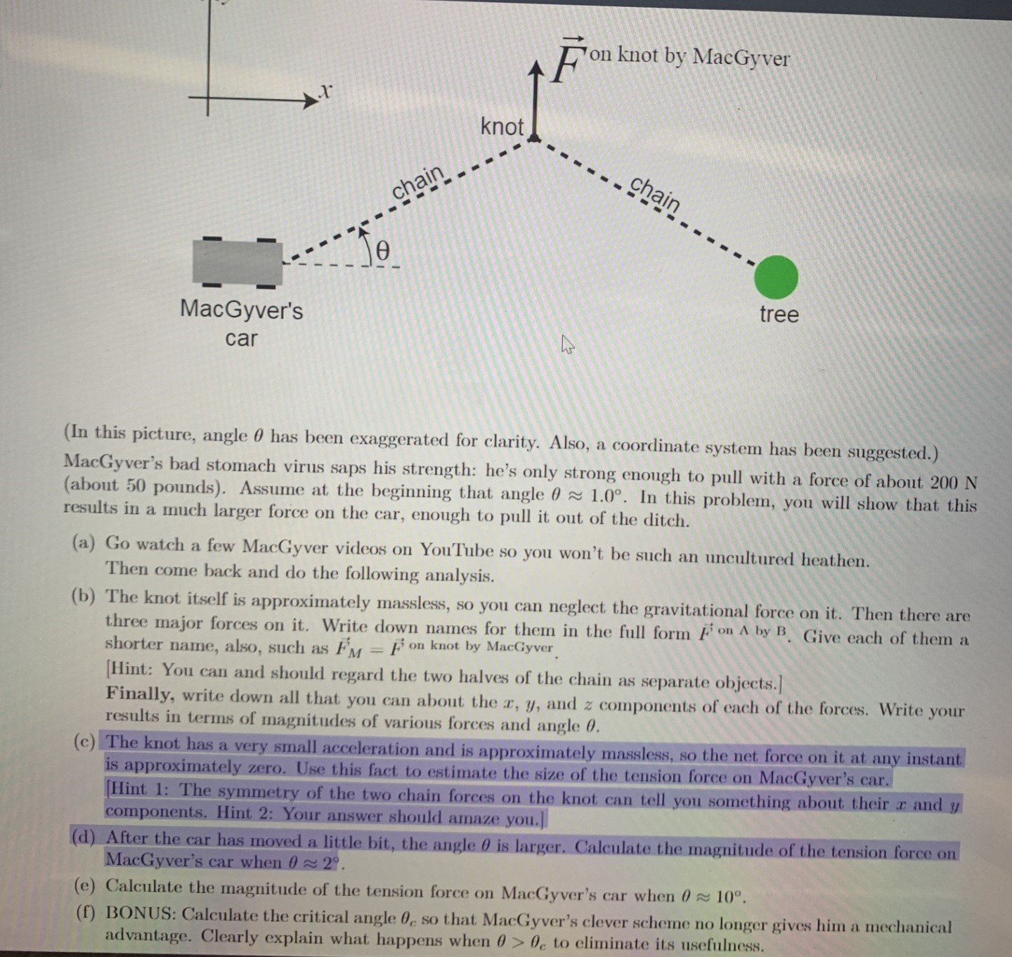 Solved (In this picture, angle θ has been exaggerated for | Chegg.com