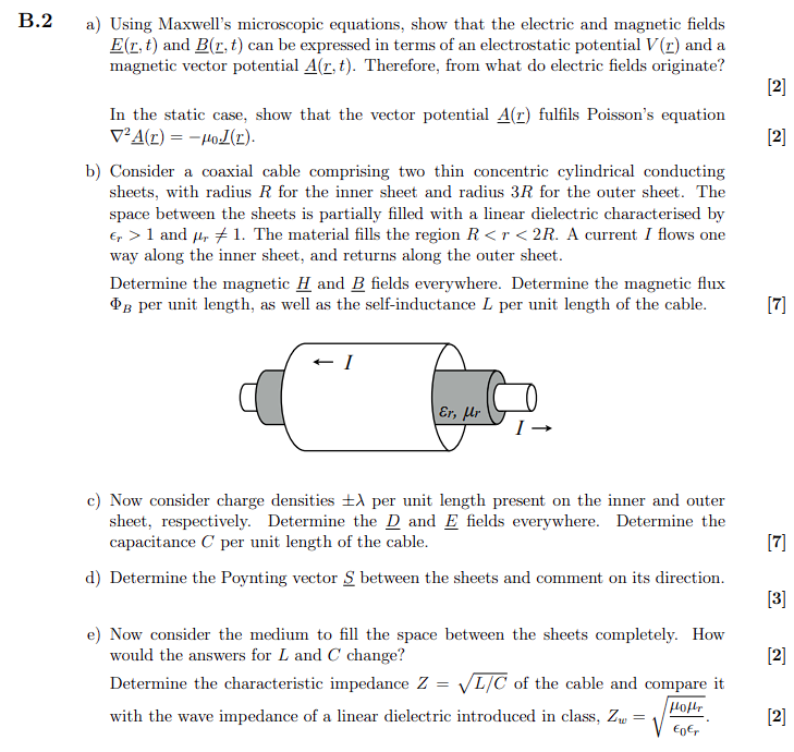 Solved B.2 a) Using Maxwell's microscopic equations, show | Chegg.com