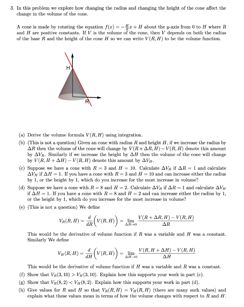 Volume Of A Cone Problem