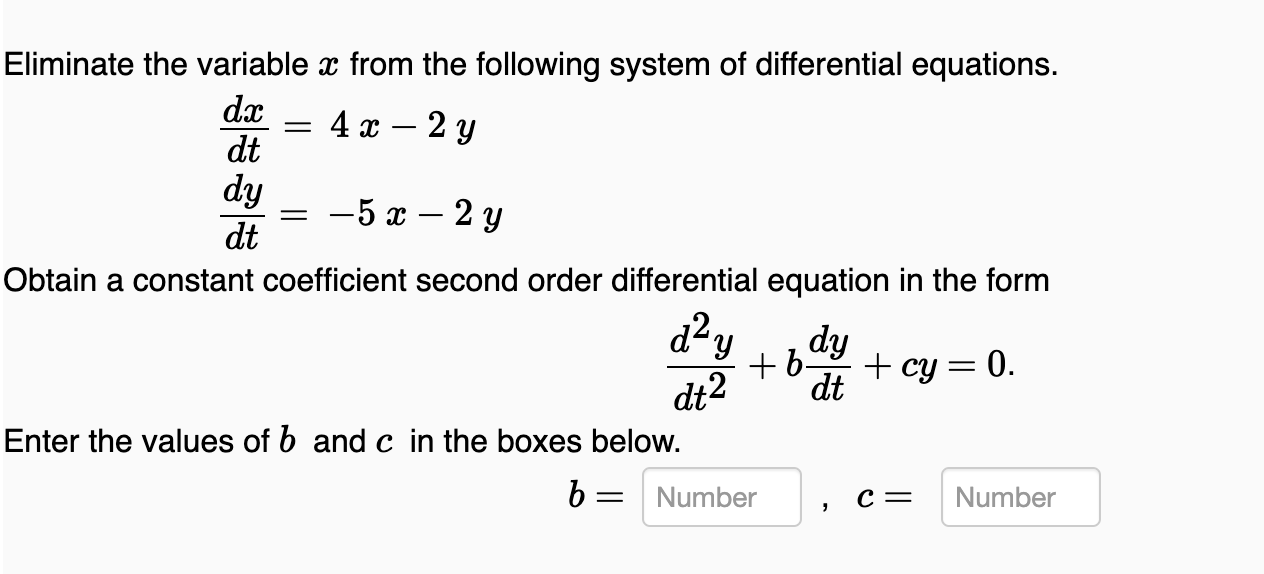 Solved Eliminate the variable x from the following system of | Chegg.com