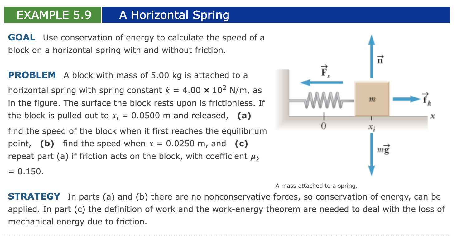 Solved GOAL Use conservation of energy to calculate the | Chegg.com