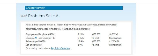 Payroll Accounting - Chapter 3: Problem set 3.5A I | Chegg.com