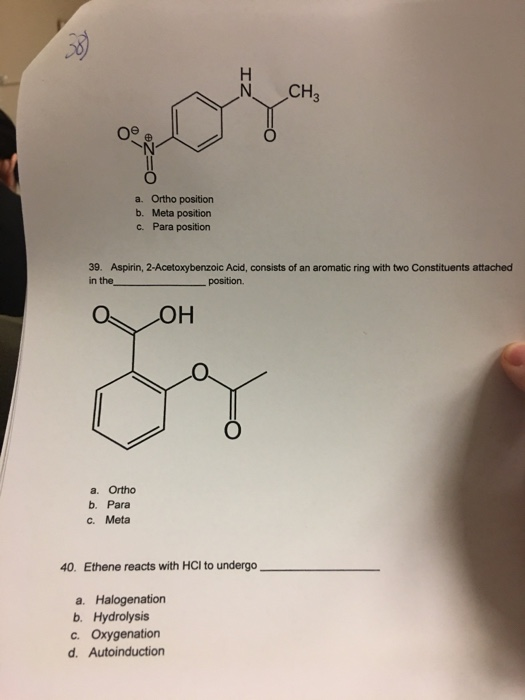 Solved a. Ortho position b. Meta position c. Para position | Chegg.com