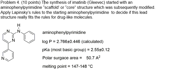 Solved Problem 4. (10 points) The synthesis of imatinib | Chegg.com
